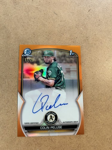 2023 Bowman Chrome Orange Refractor 1st Auto Colin Peluse 17/25 | eBay