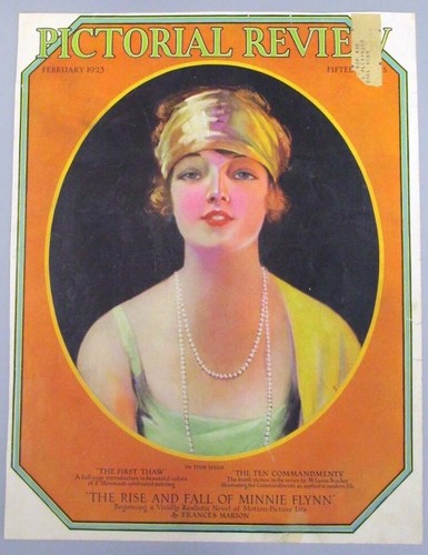 VINTAGE 1925 "PICTORIAL REVIEW COVER, FEATURING FLAPPER" COLORFUL ART ...