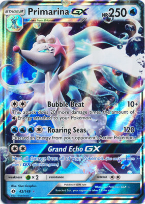 Primarina-GX - 42/149 Ultra Rare Sun & Moon Base Set NM Pokemon TCG | eBay
