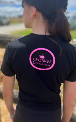 Crown Equestrian Adults Tee Shirt Pink Logo | eBay Australia