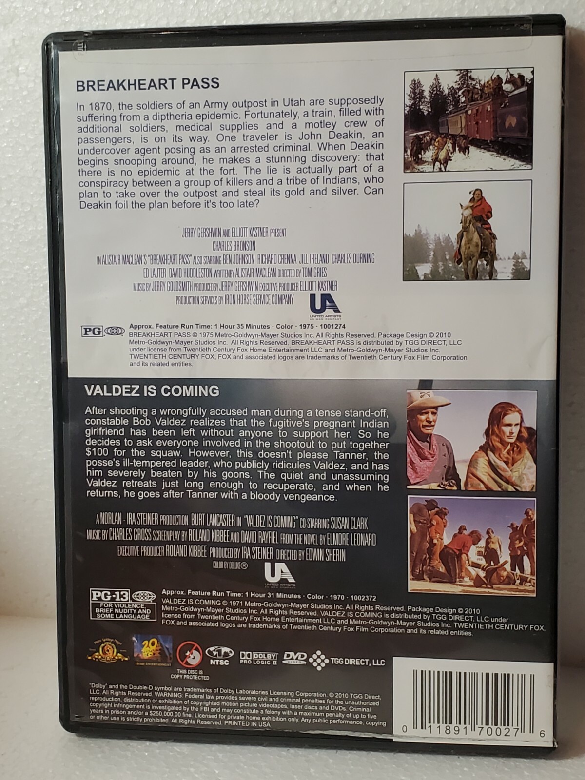 Breakheart Pass/Valdez Is Coming (DVD, 2010) Charles Bronson Burt ...