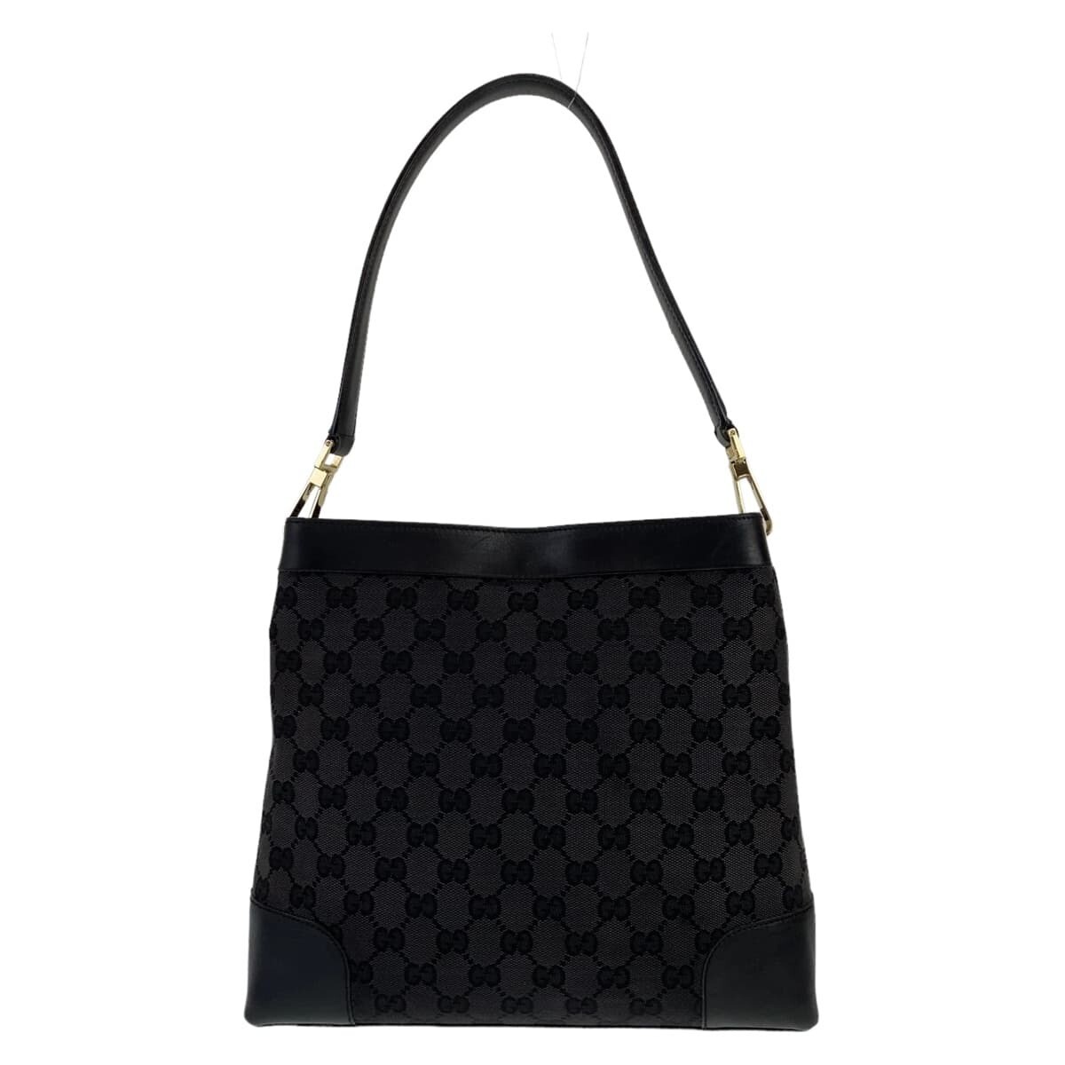 GUCCI GG Pattern Black Black Gold Hardware GG Canvas Leather 0014231 ...