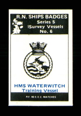 Matchbox label Royal Navy Ship Crest Badge HMS Waterwitch RN1536 | eBay UK
