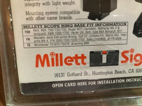 Millett Scope Rings, Smooth, Low 70 Series | eBay