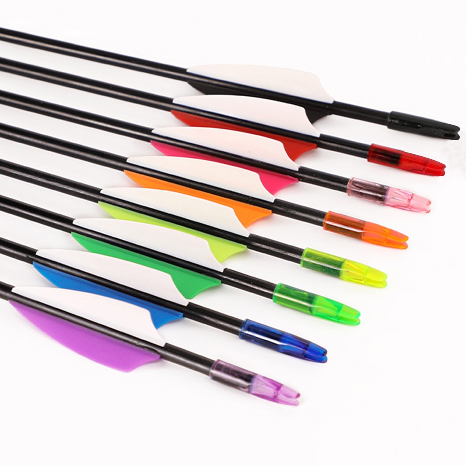 30" Archery Fiberglass Arrows Training Arrows for Recurve Compound Bow ...