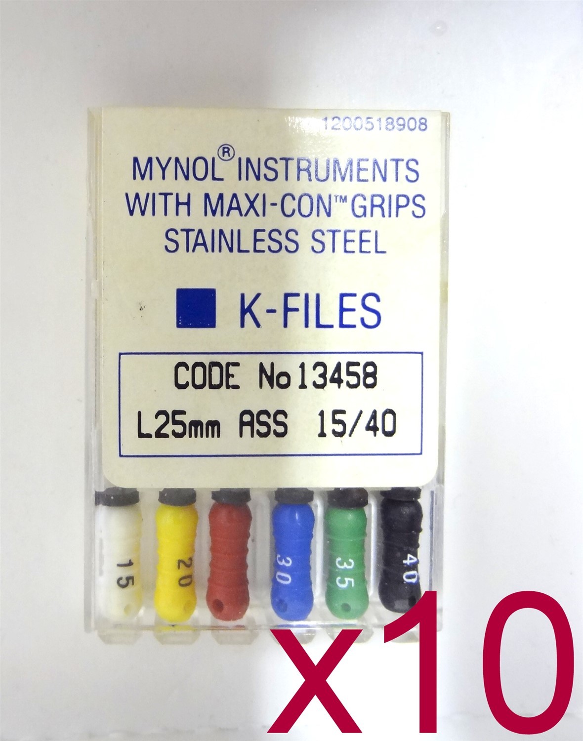 Mynol Instruments w/ Maxi Con Grip Stainless Steel K-Files L25mm 15/40 ...