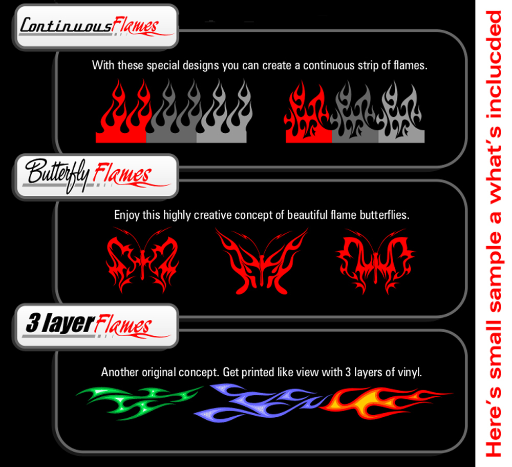 FLAMES CLIPART-VINYL CUTTER PLOTTER IMAGES-VECTOR CLIP ART GRAPHICS CD ...