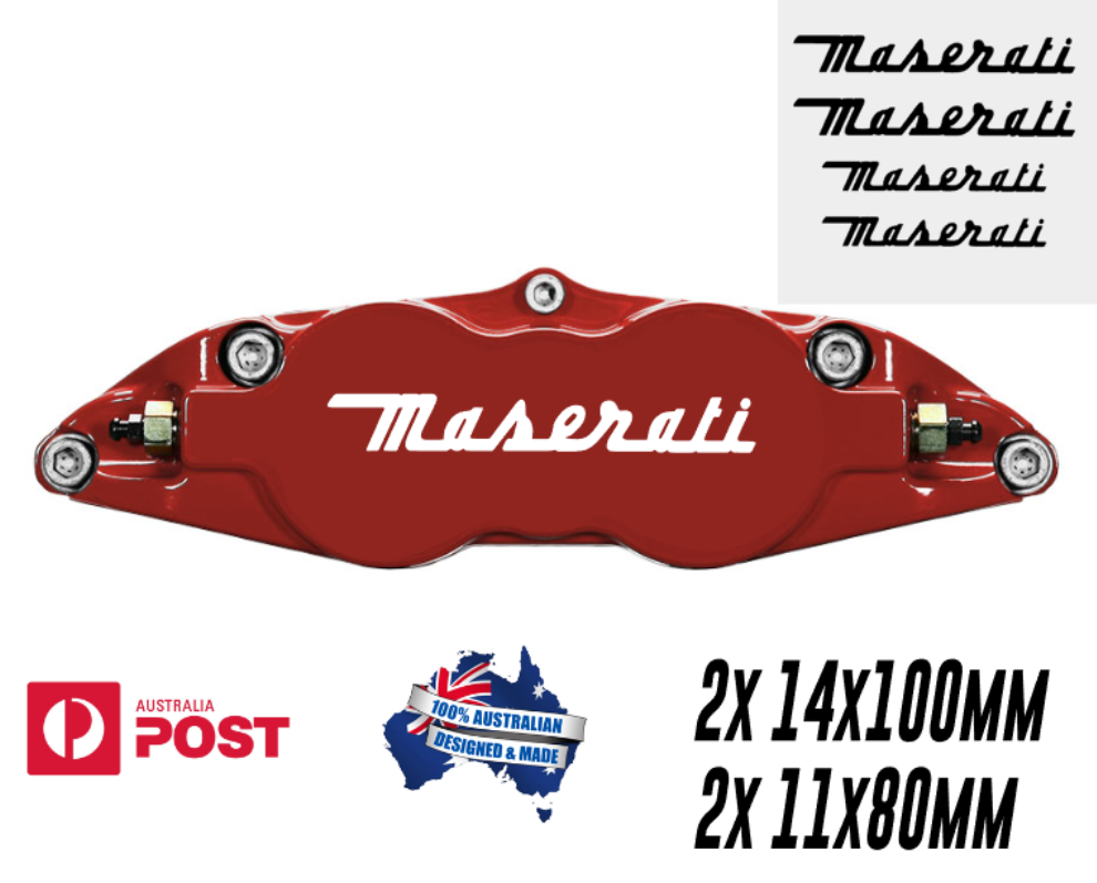 4x Maserati Premium Brake Caliper Sticker Decal WHITE | eBay Australia