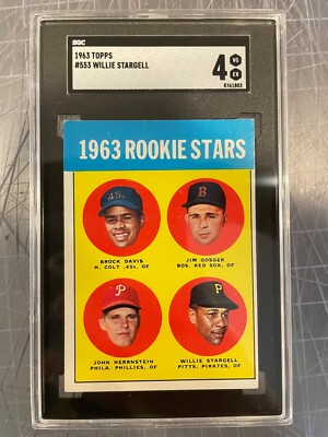 1963 TOPPS #553 WILLIE STARGELL PIRATES BASEBALL ROOKIE CARD SGC 4 VG ...
