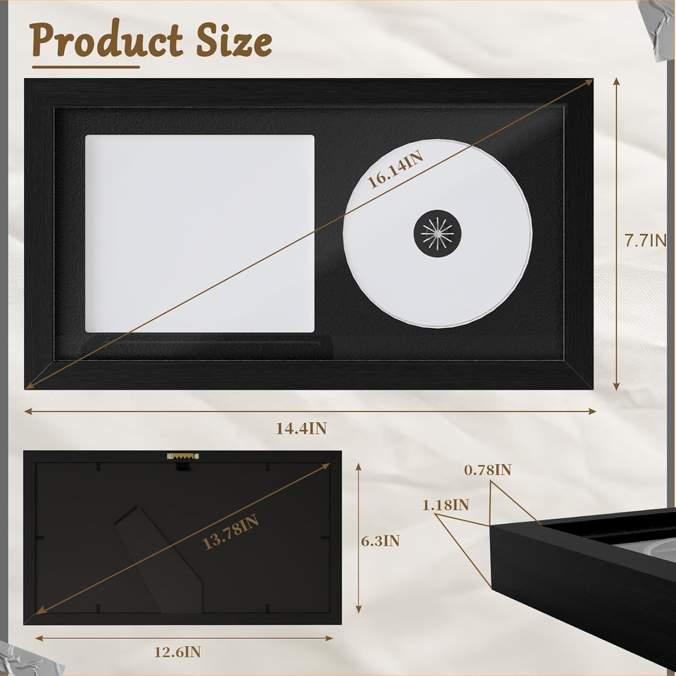 CD Display Frame, 14.4" X 7.7", Solid Wood, Self Standing, Home Decor ...