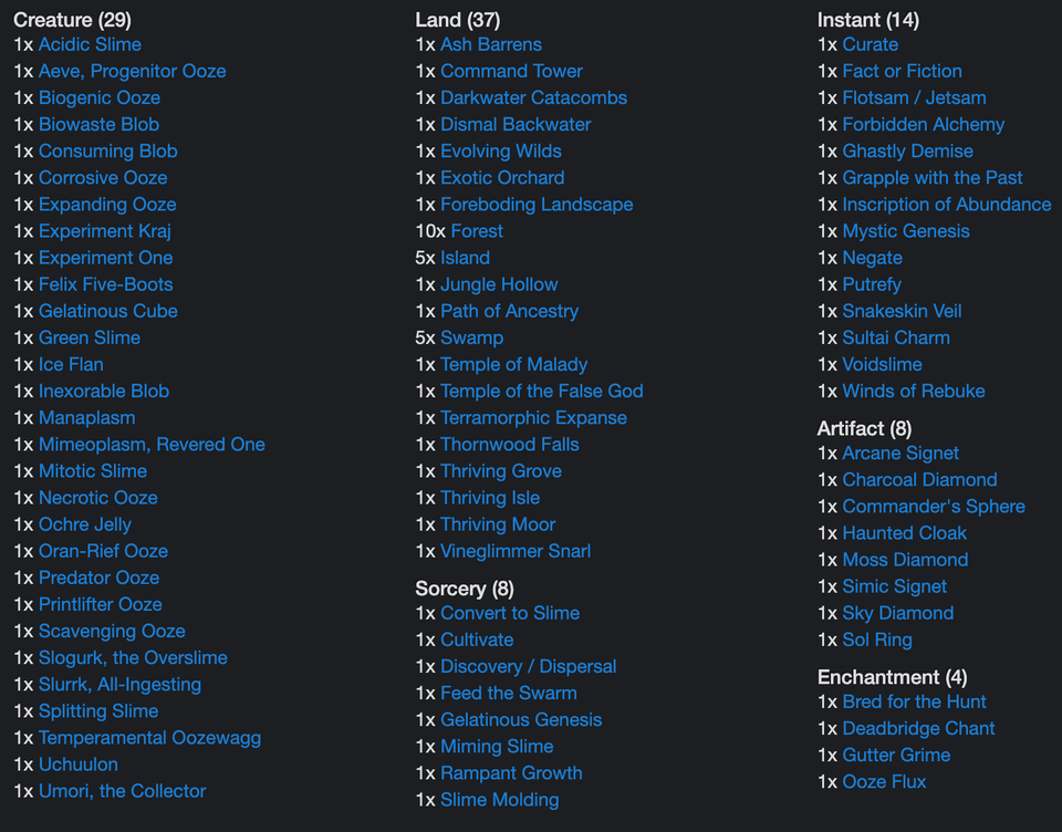 EDH Ooze Deck - Commander MTG Magic the Gathering | eBay