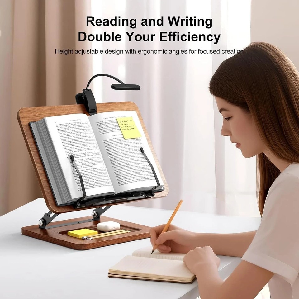 Book Stand for Reading with Light,Book Holders for Reading Hands Free ...