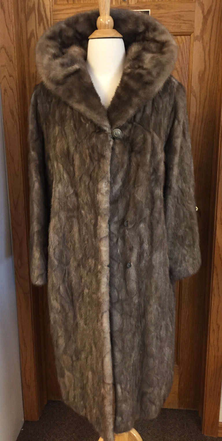 Gruidl Furs Minneapolis MN Mink Fur Coat W. Collar Womans Full Length ...