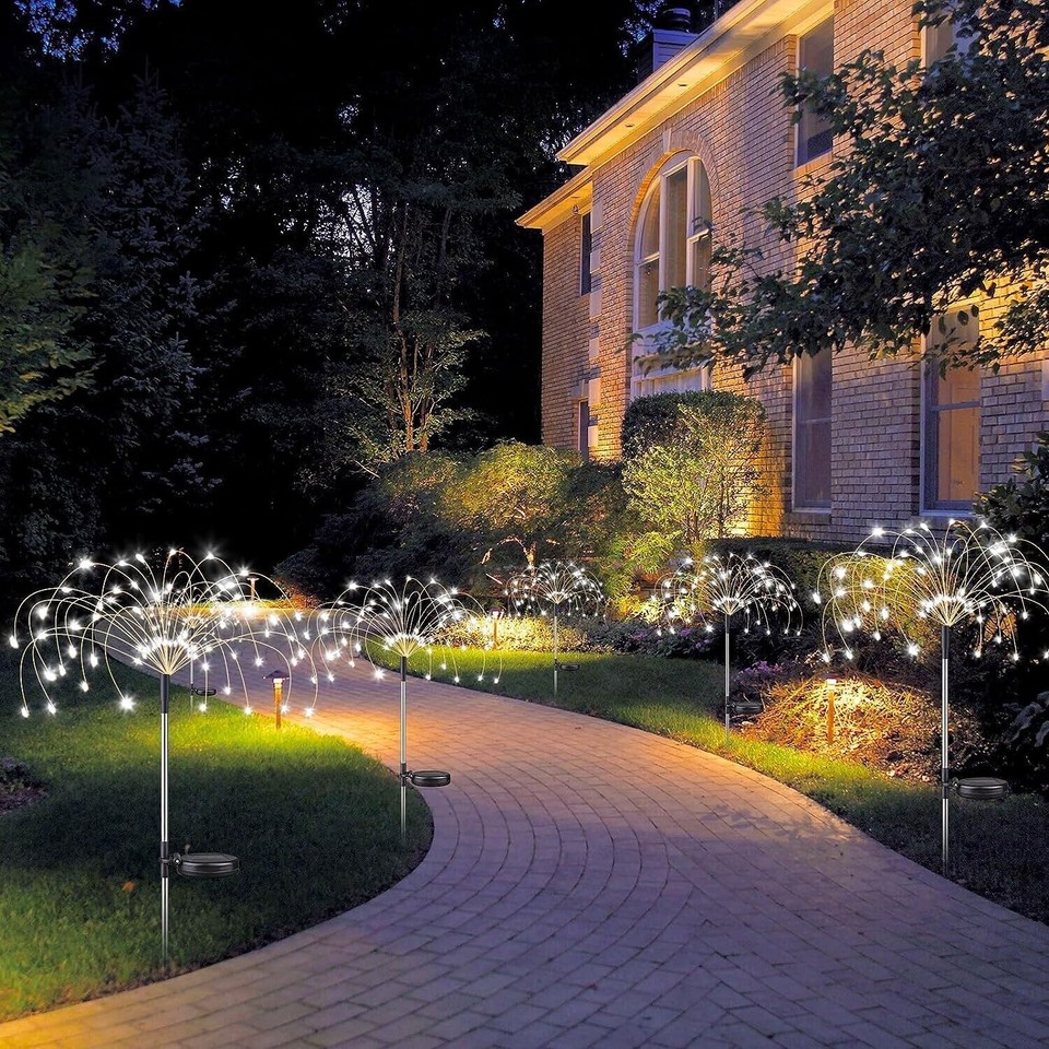 Solar Firework Lights LED Outdoor Waterproof Path Lawn Yard Garden ...