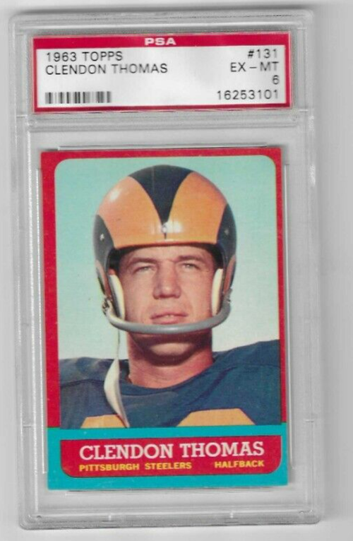 1963 Topps Football #131 Clendon Thomas Pittsburgh Steelers PSA 6 EX/MT ...