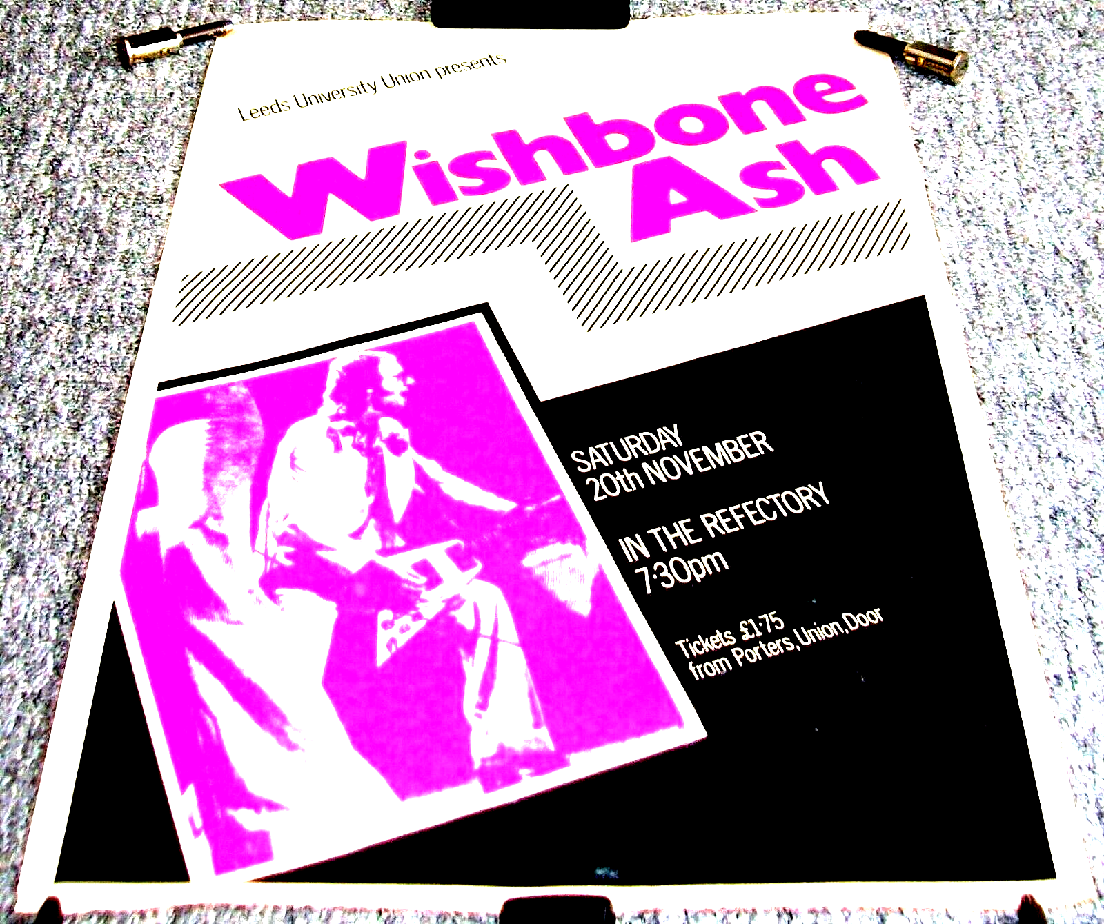 WISHBONE ASH STUNNING RARE CONCERT POSTER LEEDS UNIVERSITY UK SAT 20th ...