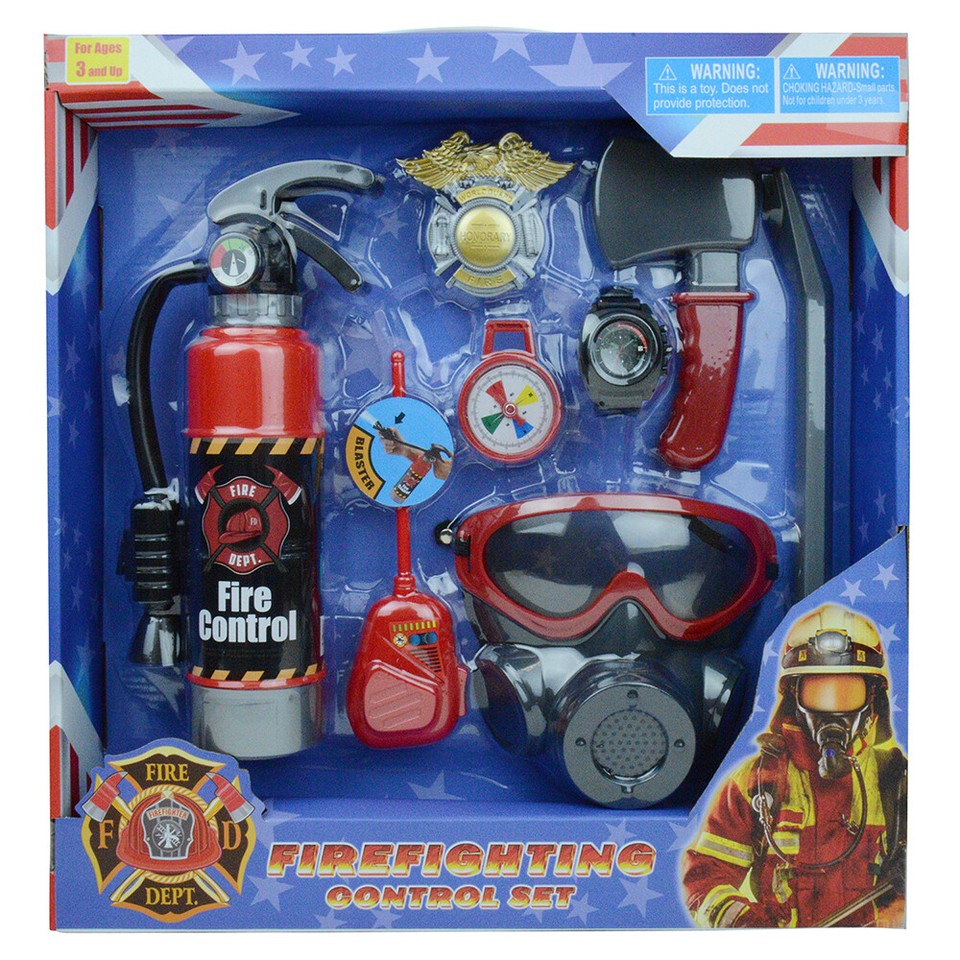 Firefighter Costume Set for Kids Fireman Role Play Dress Up Toys ...