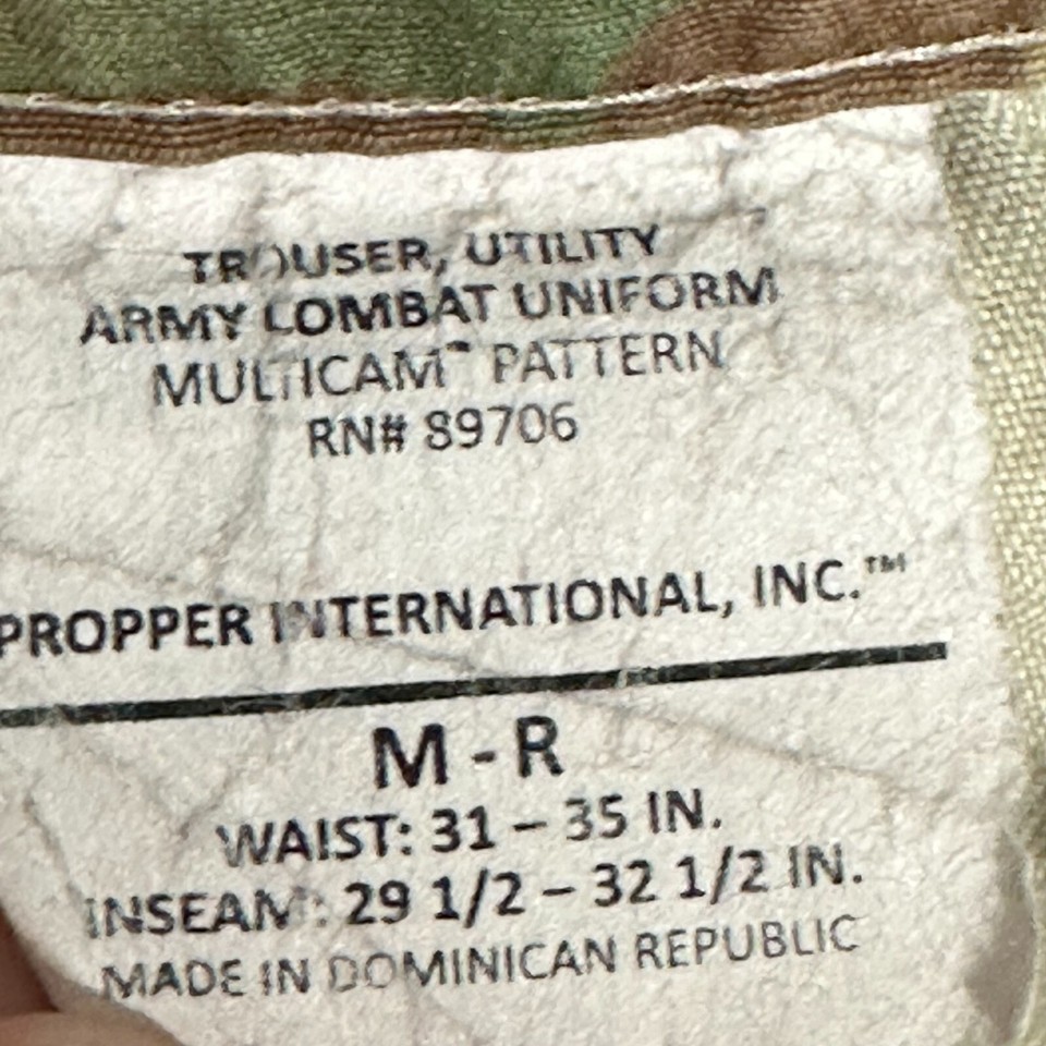 US Military Pants Mens Medium 33x31 Brown Green Multicam Camo Cargo Propper Army | eBay