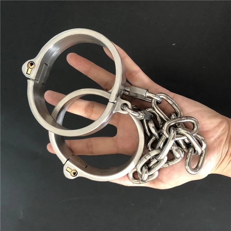 Heavy Stainless Steel Handcuffs Ankle Cuffs Neck Collar Bondage ...