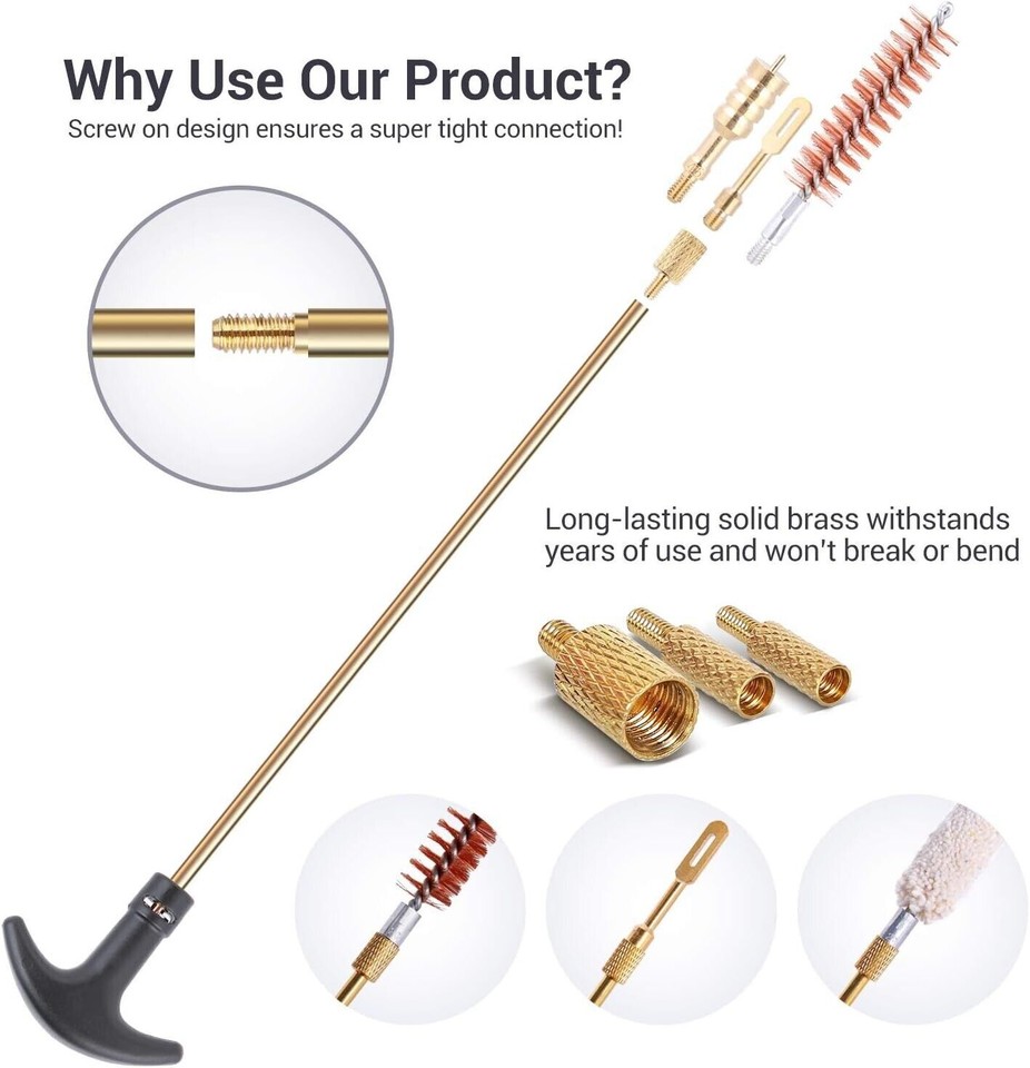 Universal Gun Cleaning Kit Rifle Brass Cleaning Kit for Gun Pistol ...