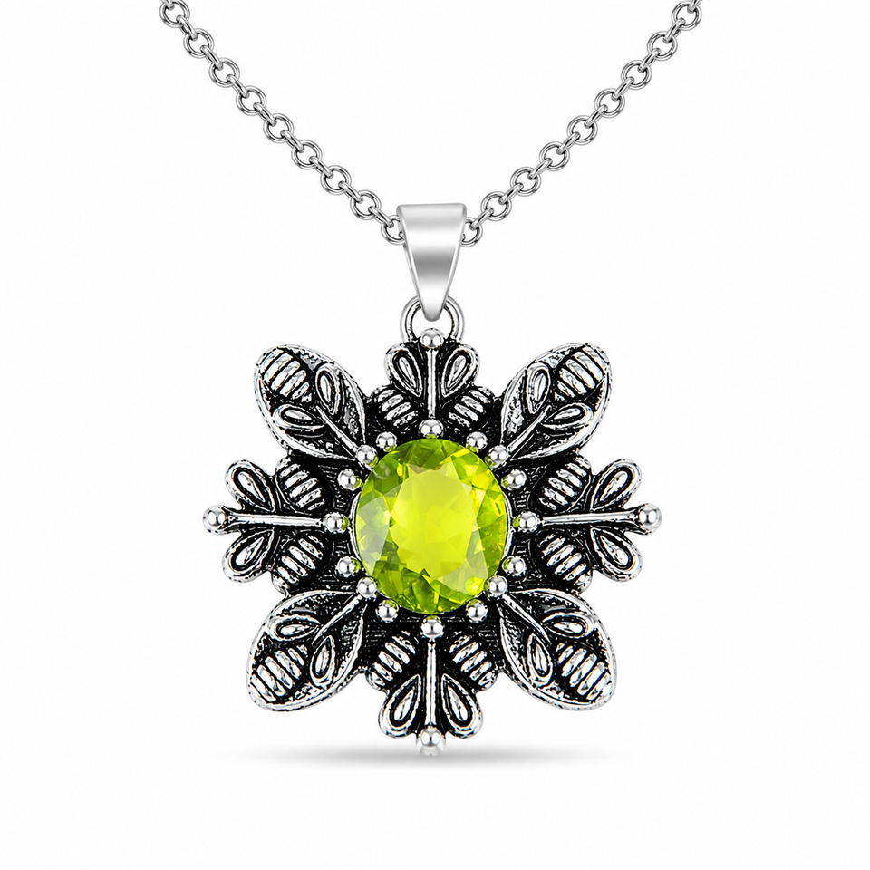 Peridot Gemstone Jewelry 925 Sterling Silver Handmade Dainty Pendant 1. ...