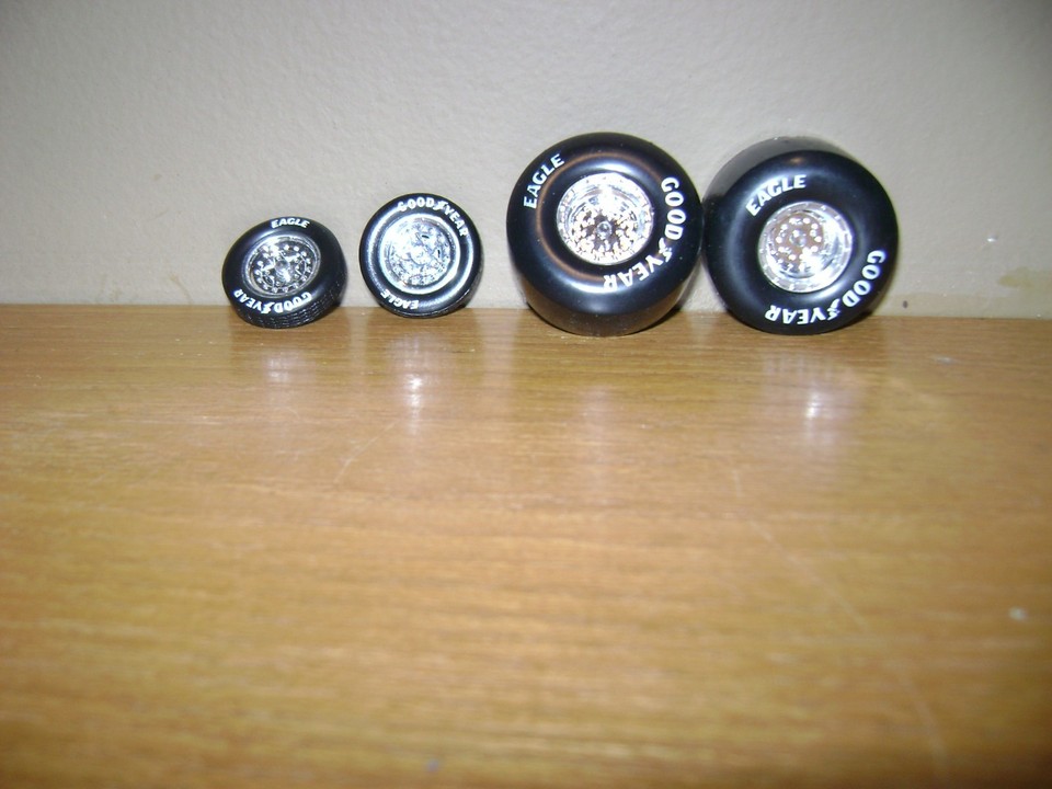 1/24 Scale Weld Alumnastar Set Rims Tires Front and Rear NHRA Pro ...