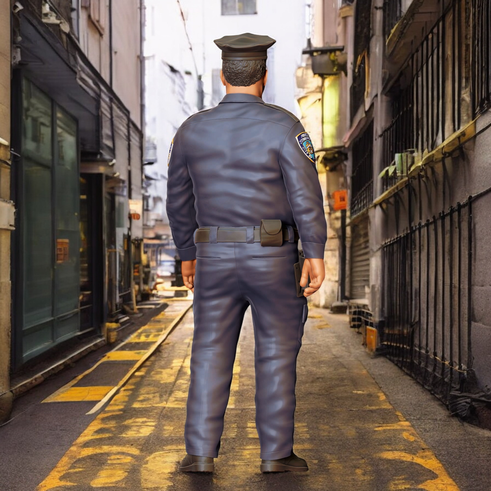 Overweight Police Figure Resin 3d printed, Unpainted, Model RR Diorama ...