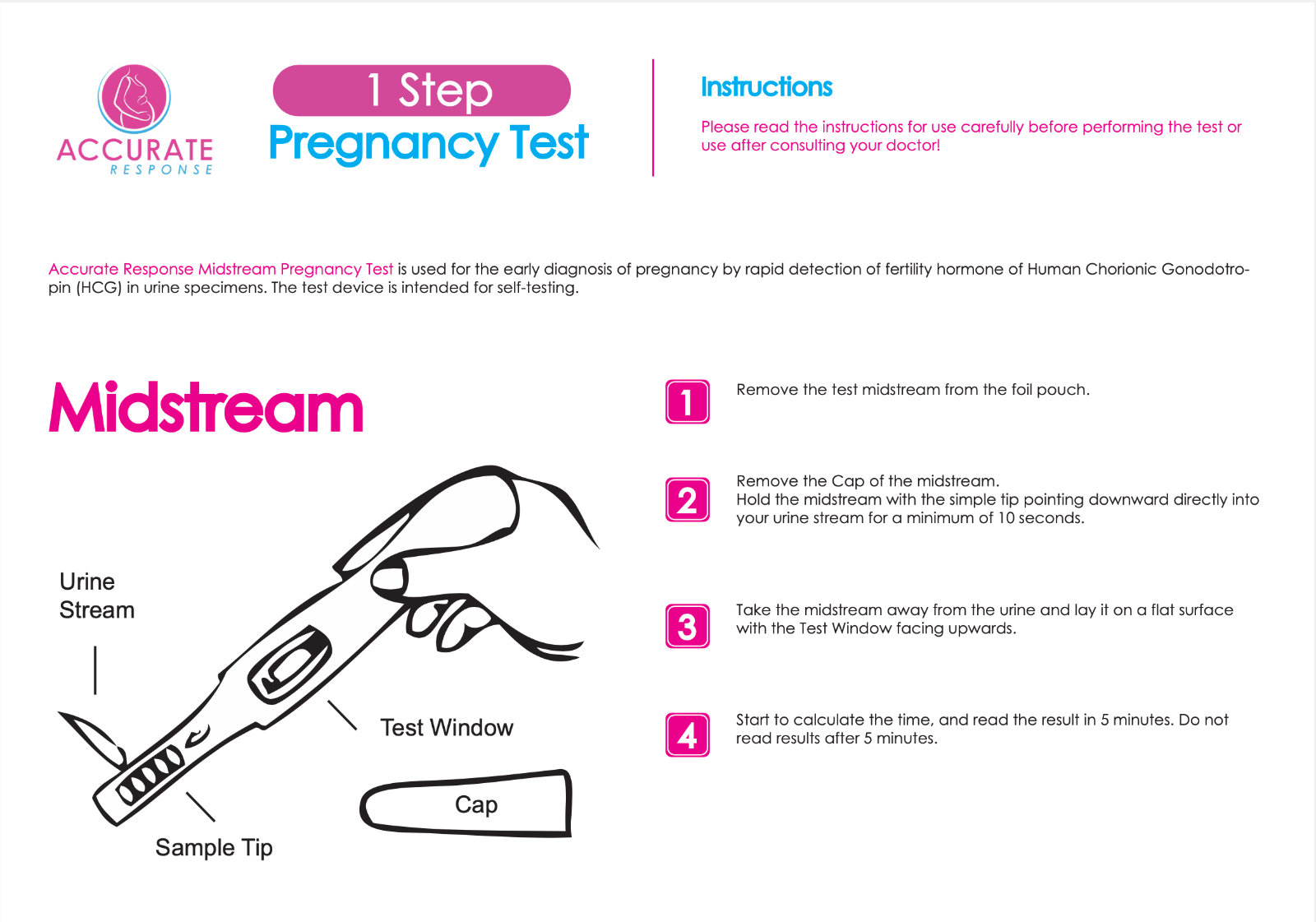 2x Midstream Pregnancy Test Early Test Pregnancy Digital Detection 99% ...