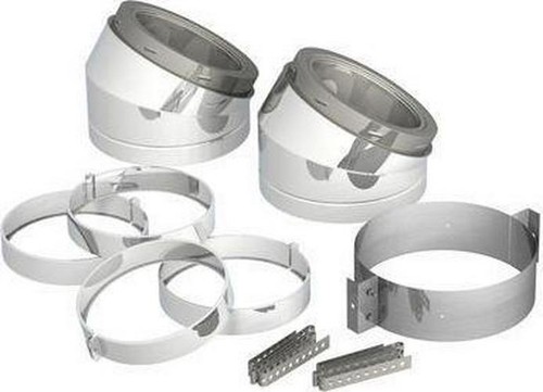 Supervent 6" ID Class A Double Wall 15° Elbow Kit Insulated Stove Pipe ...