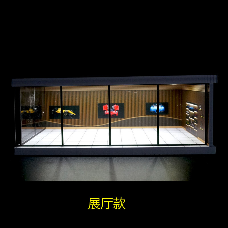 Diorama 1/43 Scale Car Showroom Scene Models Garage Display Case with ...