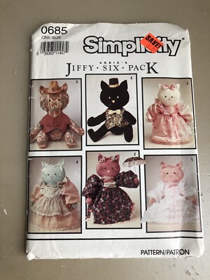 Simplicity Abbie’s Jiffy Six Pack Pattern Kitty Cat & Clothes 0685 | eBay