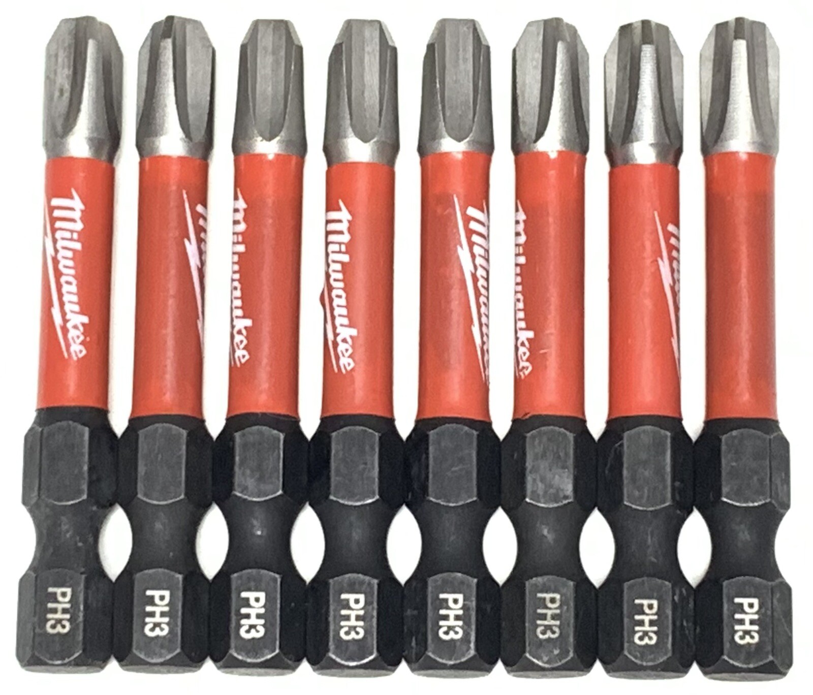 PH3 2" Milwaukee Shockwave Impact Duty 8 Bit Set Phillips Ph3 Screw ...