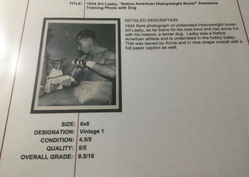 1934 Art Lasky "Native American Heavyweight Boxer" Training Photo with ...