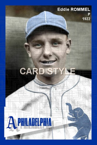 Eddie Rommel - 1922 Philadelphia Athletics - choose a size - colorized ...