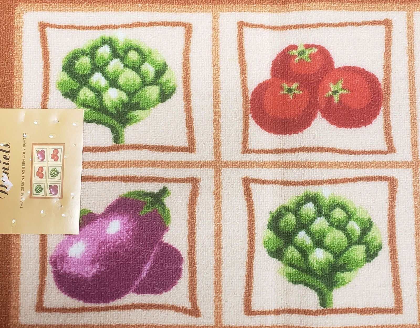 Printed Nylon Kitchen Rug(nonskid)(18"x30") 6 COLORFUL VEGETABLES ...