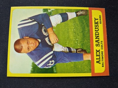1963 Topps Football Card # 6 Alex Sandusky - Baltimore Colts (EX/NM) | eBay