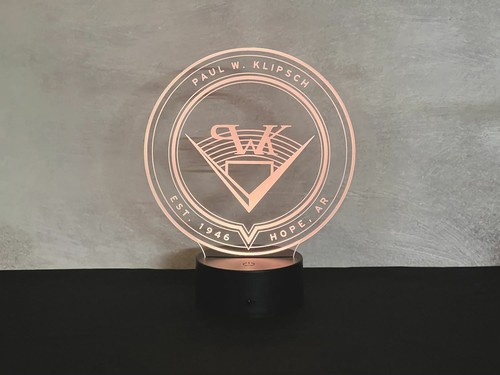 Klipsch Round LED Edge Lit Lighted Sign W/ 16 Color Base And Remote 6.5 ...