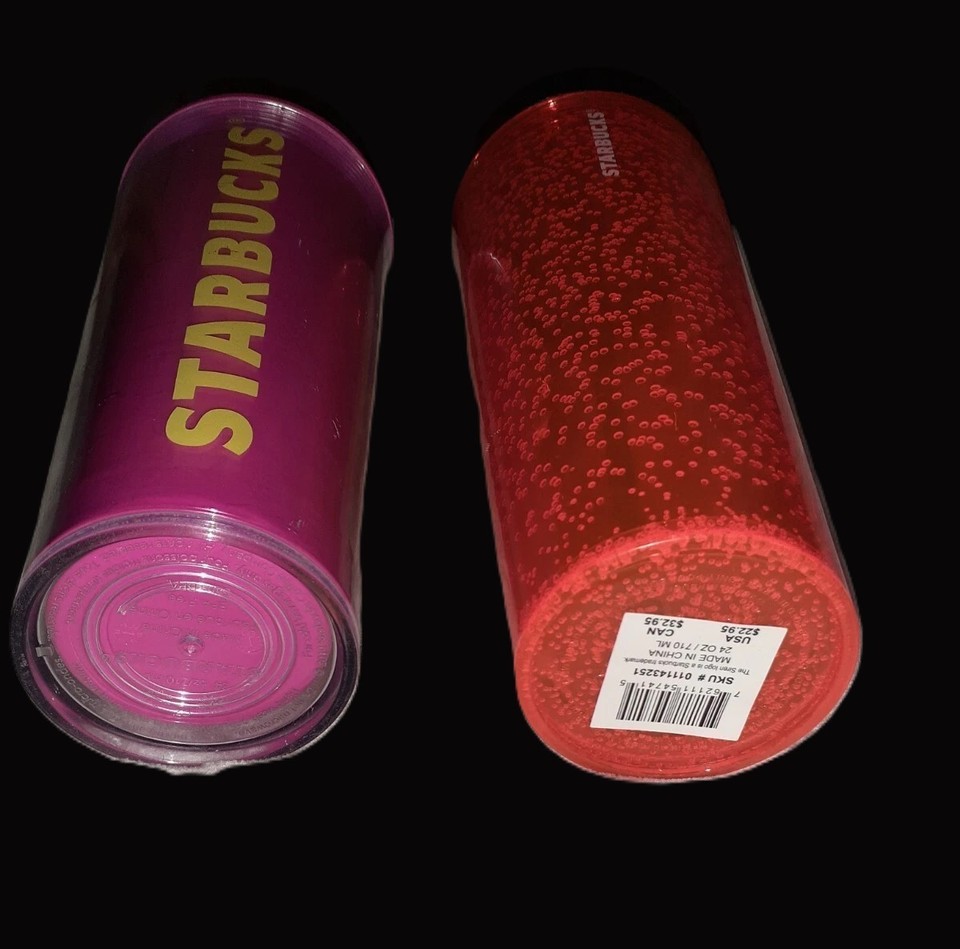X2 NEW STARBUCKS SUMMER 2023 NEON BUBBLESEED INFUSED TUMBLER & 2014 ...