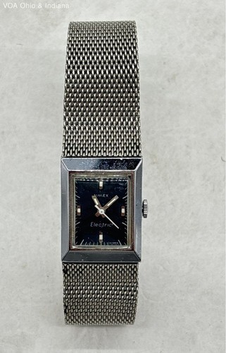 Vintage 1970s Timex Electric Mesh Band Stainless Steel Watch Untested ...
