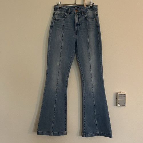 Express Bell Flare Super High Rise Stretch Boho Festival Hippie Jeans ...