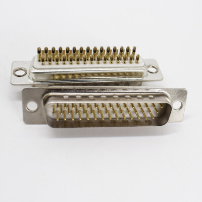 100pcs Gold Pin 44pin 3 Row D-Sub Male Socket Solder Chassis Connector ...