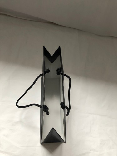 Authentic Chanel Paper Shopping Bag Reusable Black 7.2" x 8.4" x 2.6 ...