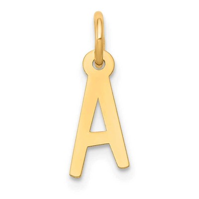 14K Gold Small Slanted Block Letter A Initial Charm 0.3 x 0.5 in | eBay