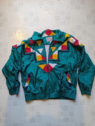 VTG 90s Windbreaker Colorblock Jacket Womens Size L | eBay