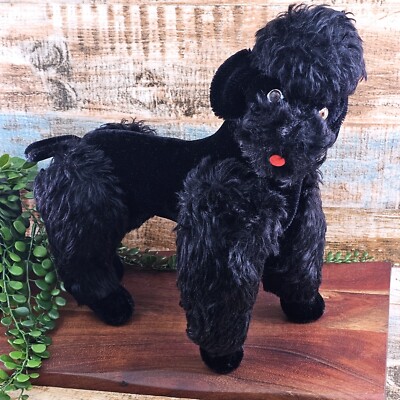 Vintage Steiff Black Poodle Dog Jointed Snobby Plush Stuffed Animal Toy ...