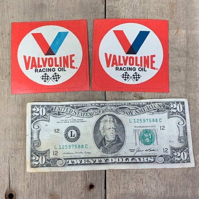 Vintage VALVOLINE Racing Oil - Original 1960's 70’s Sticker - 3" / 2.75 ...