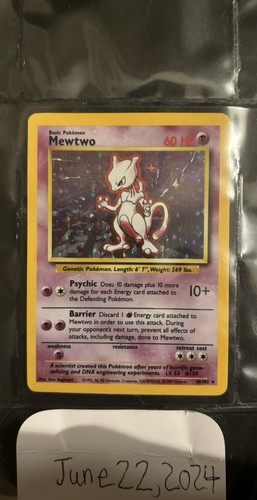 Original Base Set Mewtwo 1995 holographic mint rare Pokémon Card | eBay