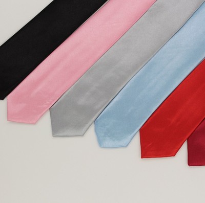 Necktie Casual Slim Plain Men's Solid Skinny tie for Party Formal and ...