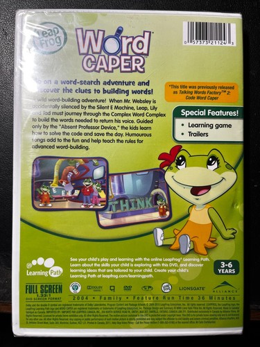 Leap Frog - Talking Words Factory 2: The Code Word Caper (DVD, 2010 ...