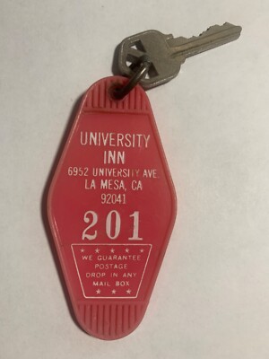 University Inn Hotel Motel Room Key Fob & Key La Mesa California #201 ...